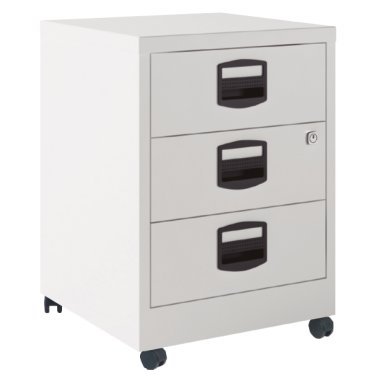 Cajonera Metálica Bisley 3 Cajones con Ruedas Gris